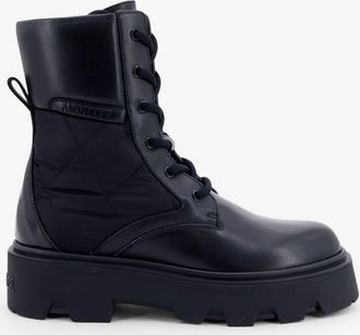 Moncler Aurea leather and nylon boots - MONCLER - gender_Woman