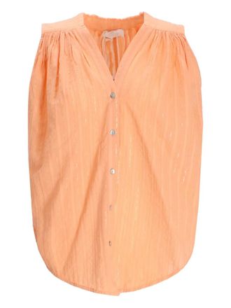 Devotion blouse sans manches Iris à rayures métallisées - Orange