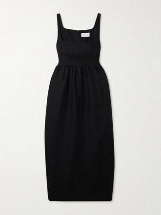 Bondi Born + Net Sustain Delphi Midikleid Aus Bioleinen - Schwarz