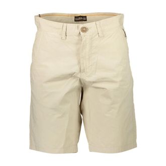 Napapijri Beige Bermuda Shorts mit Stickerei - - Shorts - Herren - Beige - W32