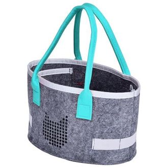 Generic Sac dépicerie avec poignée, organiseur de sac fourre-tout en feutre, plus grand sac dépicerie réutilisable, étui de transport ovale en feutre, Bleu, R