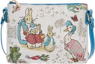 SIGNARE Peter Rabbit Sac &agrave; bandouli&egrave;re pour femme Motif tapisserie, beige, small