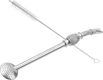 PartyKindom Yerba Mate Trinkhalm mit Abnehmbarem Filterkopf und Reinigungsbürste Zubehör für Mate Tee und Kaffee