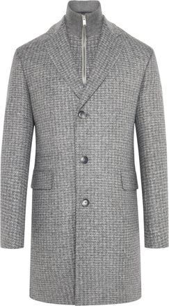 HUGO BOSS Wattierter und strukturierter Kurzmantel aus einem Wollmix in