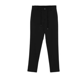 PESERICO Schwarze Wollmischung Kordelhose - - Trousers - Herren - Schwarzk - 2XL
