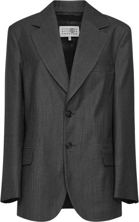 Maison Margiela Femme, Vestes, Gris, Taille: 36 FR Blazer en m&eacute;lange de laine