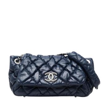 Chanel Pre-owned Matelasse Bubble Quilt Lambskin Shoulder Bag - - Pre-owned - Damen - Blau - ONE SIZE