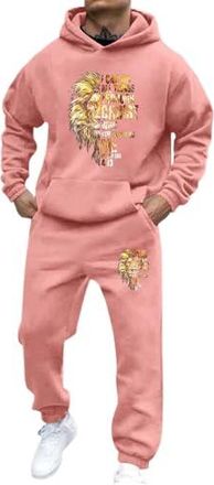 Generic Surv&ecirc;tement pour homme - Ensemble complet imprim&eacute; &agrave; manches longues - Sweat &agrave; capuche - Jambe droite - Ensemble de jogging - Gym Sport - Haut et panta