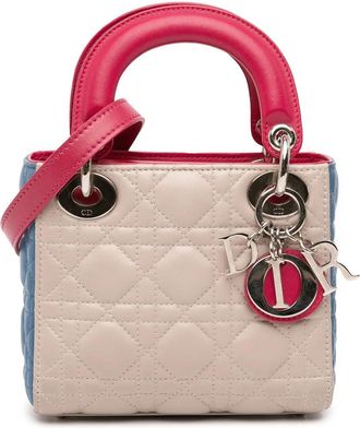 Dior Hobo Bags - Mini Tricolor Lambskin Cannage Lady Dior - Gr. unisize - in Braun - für Damen