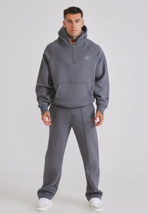 Siksilk Herren Grau Viertelrei&szlig;verschluss Hoodie und Jogginghose Set XXL