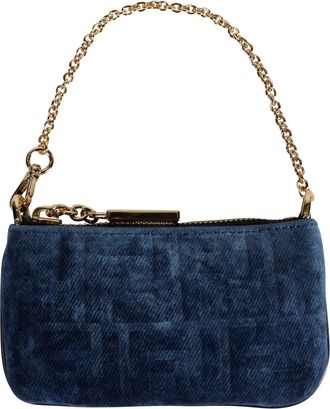 Fendi Mini Denim Baguette Pouch