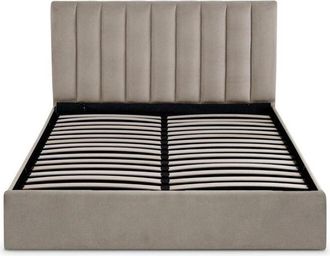Paris Prix Lit Coffre Design Velours Songa 160x200cm Taupe