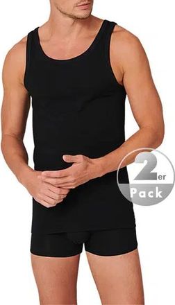 Schiesser Herren Tanktops schwarz Baumwolle unifarben
