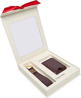 Calvin Klein Kartenetui und Schl&uuml;sselanh&auml;nger Set LV04F1101G Dunkelrot