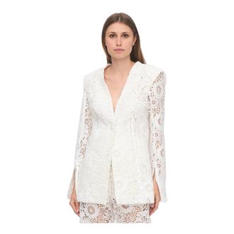 Sabina Mus&aacute;yev Langer Spitzenmantel - - Jackets - Damen - Wei&szlig; - M