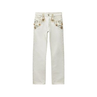 Versace Embellished Straight-leg Jeans