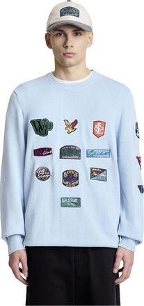 Lyle & Scott Homme, Pulls, Bleu, Taille: S Pull Brod&eacute; en Coton et Lin