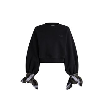 Patou Cropped Tie-sleeve Sweatshirt