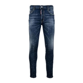 Dsquared2 Herren Knopf Jeans mit Leder Patch - - Jeans - Herren - Blau - L