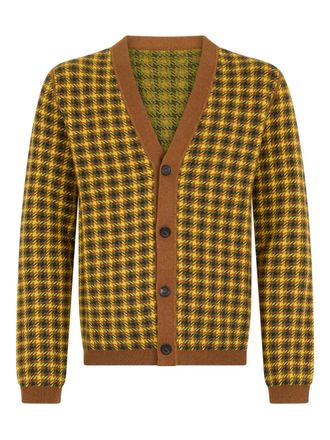 Malo houndstooth cardigan - Gelb