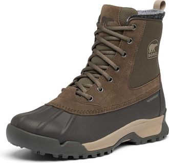 Sorel Mens Buxton Lite Boots Waterproof Snow, Major/Jet, 9.5