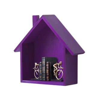 Generico House Shaped Shelf - House-Shaped Wall Display Case | Wall Mounted Wooden Display Shelves | Cute Small Nursery Decorative Shelf Decor, House Frame Flo