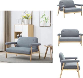 vidaXL 2-Sitzer-Sofa Stoff Hellgrau - 2-Sitzer Sofa - Grau Sofa - Wohnzimmersofa - Couchtisch - Gemütliches Sofa