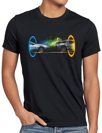 style3 Delorean Portal Herren T-Shirt zeitreise Marty mcfly, Gr&ouml;&szlig;e:XXL
