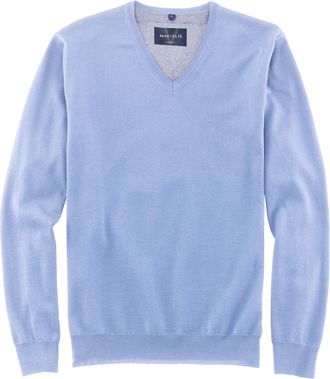 Marvelis Herren Pullover Casual Fit V-Ausschnitt Einfarbig Hellblau, Gr&ouml;&szlig;e:3XL