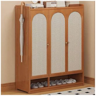 Generic Schuhbank,Landhausschrank mit T&uuml;ren,gro&szlig;es 7-st&ouml;ckiges Regal,freistehendes Regal f&uuml;r Eingangsbereich,Flur,Kleiderschrank,Schlafzimmer,Wohnzimmer