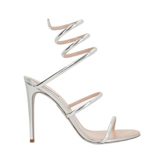 Rene Caovilla Femme, Chaussures, Gris, Taille: 38 EU Sandales Argent Serpent Cheville