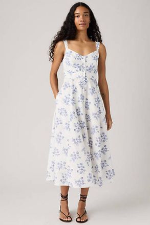 Levi's Robe Mi Longue Ravina - Femme - Jaune / Emmeline Floral Chambray - XS