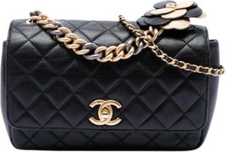 Chanel Sac bandouli&egrave;re matelass&eacute; en cuir dagneau Pre-owned - Femme - Pre-owned - Noir - Taille: ONE Size