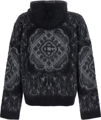 Casablanca Carpet Mohair Hoodie - Black