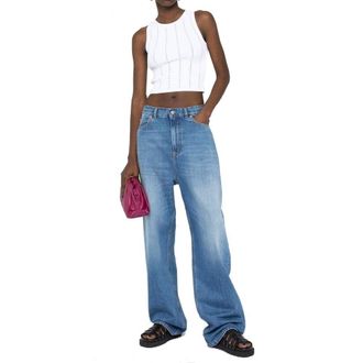 Valentino Womens Blue Cotton Relaxed Fit Jeans Clothing