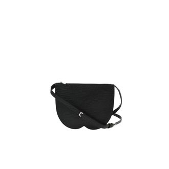 Burberry Femme, Sacs, Noir, Taille: ONE Size Sac &agrave; bandouli&egrave;re en cuir noir d&eacute;checs