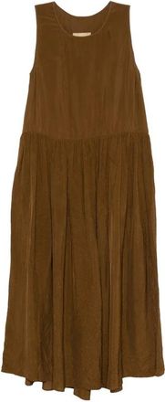 Uma Wang UMA Wang, Femme, Robes, Brun, Taille: 40 FR Robe drap&eacute;e dos en V