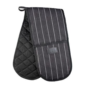 Masterchef Ofenhandschuhe, Backhandschuhe, Topflappen Grau, Hitzebestaendig, 100% Wolle, zum Backen, Kochen, Waschbar, Kochhandschuhe, mit Aufh&auml;ngeschlaufe & Log