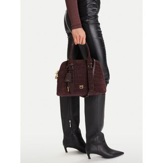 Pinko Handtasche PINKO Bowling Bag Medium AI 25-26 PLTT 105906 A2YW Dunkelrot