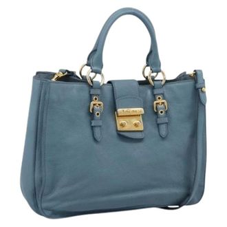 Miu Miu Pre-owned Cuir sacs-main - Femme - Pre-owned - Bleu - Taille: ONE Size