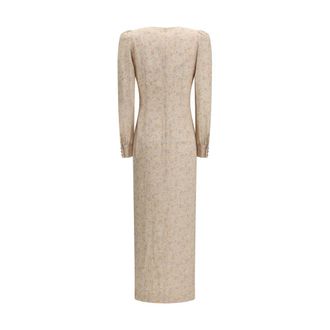 Alessandra Rich Womens Beige Silk Casual Dress