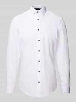 Jake*s Super Slim Fit Business-Hemd mit Knopfleiste