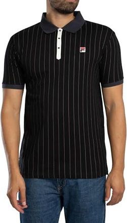 Fila Homme Polo BB1 Classic Vintage &Agrave; Rayures, Black/Gardenia/Fig/Charcoal, XXL