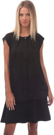 HUGO BOSS Bluse f&uuml;r Damen, Seide, &Auml;rmellos (Schwarz)