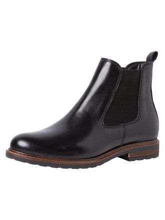 Tamaris Chelsea Boots für Damen, Stiefeletten für Damen, Schwarzes Leder, 9.5 UK