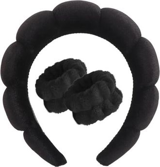 Dreshow Bandeau Spa pour le Lavage du Visage Set de Poignets éponge doux en Tissu éponge pour le Maquillage et Les Soins de la Peau Bandeau Antidérapant pour 