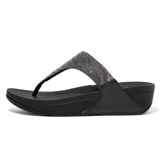 FitFlop Damen LULU Crystal Toe-Post Sandalen, Schwarz, 40 EU