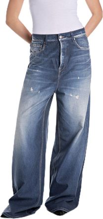 Replay Damen Jeans Margott Printed, Dark Blue 007 (Blau), 26W/30L