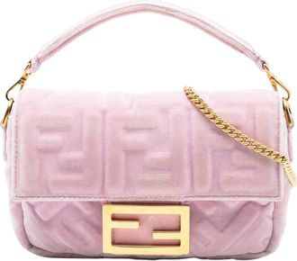 Fendi Sac Baguette Pre-owned en Velours - Femme - Pre-owned - Rose - Taille: ONE Size