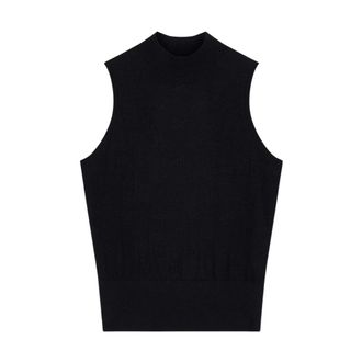 A|X Armani Exchange Femme, Tops, Noir, Taille: 38 FR Haut en tricot de viscose, coton et soie